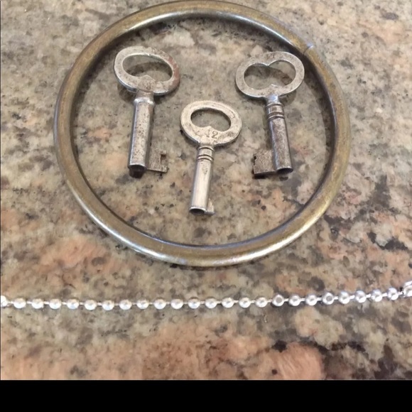 Unbranded | Other | Antique Brass Key Ring Three Skelton Keys | Poshmark